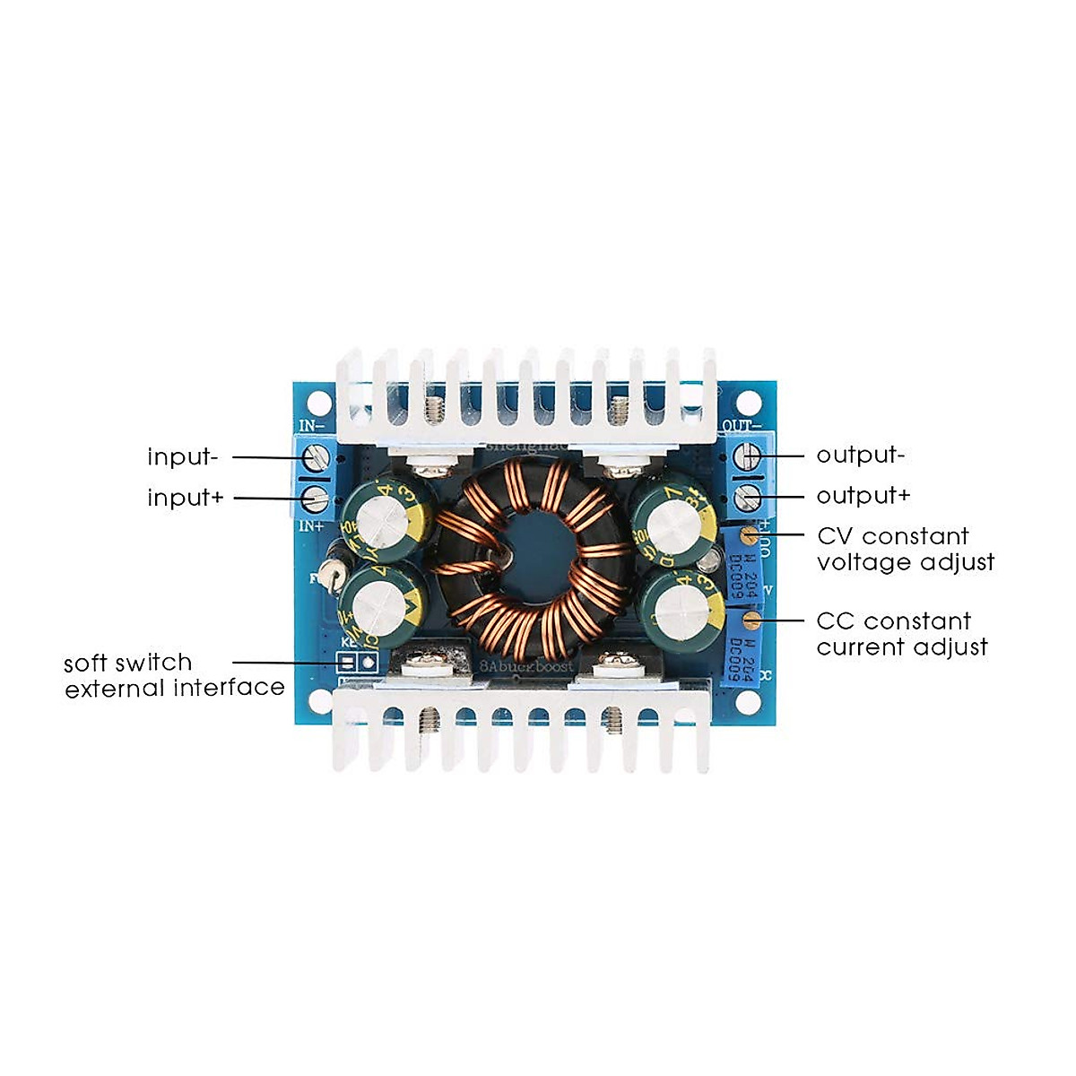 Voltage Converter Module DC 5-30V to 1.25-30V,Automatic Step Up/Down Converter,Boost/Buck Voltage Regulator,Regulated Converter Module,Over Current, Short Circuit, Over Temperature