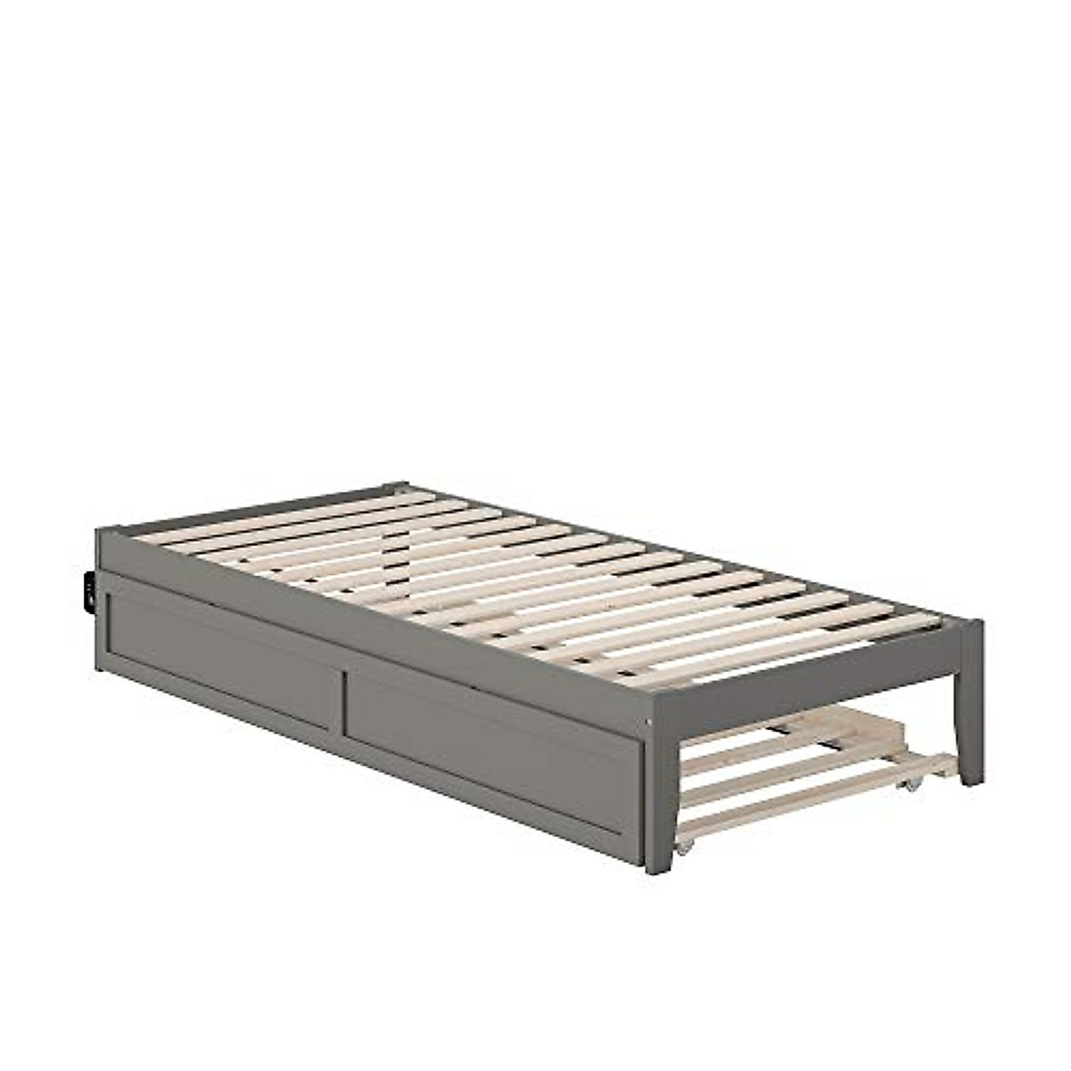 AFI, Colorado Bed with USB Turbo Charger and Twin Extra Long Trundle, Twin Extra Long, Grey
