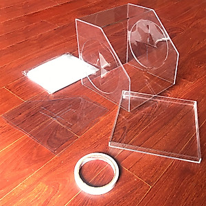 Dust Cover Fully Enclosed Electric Grinding Table Polisher Dust Box, Small Acrylic Transparent Dust Box on The Table for Prevent dust from Flying Away During Grinding Operation