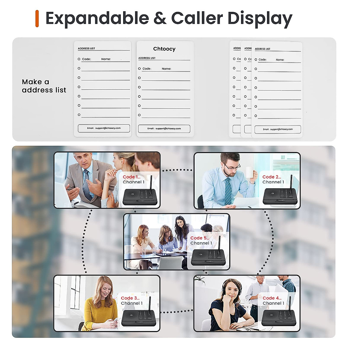 Chtoocy Wireless Intercoms for Home Hands Free & Two Way Audio Wirelss Intercom System, Clear Sound Anti-Interference Full Duplex 1 Mile Range, Room to Room Communication System