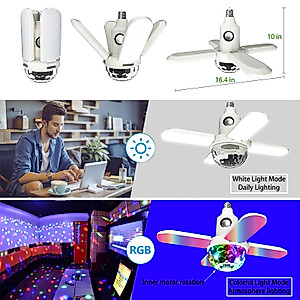 Metchite Smart Light Bulbs Big Bluetooth Speaker 5 Colors Remote Control with Electronics E26/E27 Screw Socket Enlarged Size Color Changing Light Bulb for Party KTV DJ Christmas Bar Garage Not A Fan