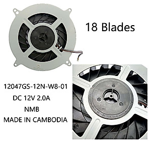 Bestparts 12V/2.0A 18-Blades NMB Silence Internal Cooling Fan 12047GS-12N-W8-01 Replacement for Sony PlayStation 5 PS5 Console, 18 Blades NMB Fan, for CFI-1000 CFI-1100 CFI-1200