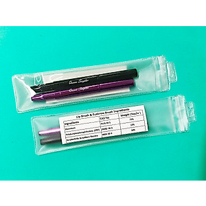 2 Pieces Retractable Eyebrow Lip Brush Soft Eyelash Makeup Brush Set With Cap Concealer Eyeliner Travel Cosmetic Brushes