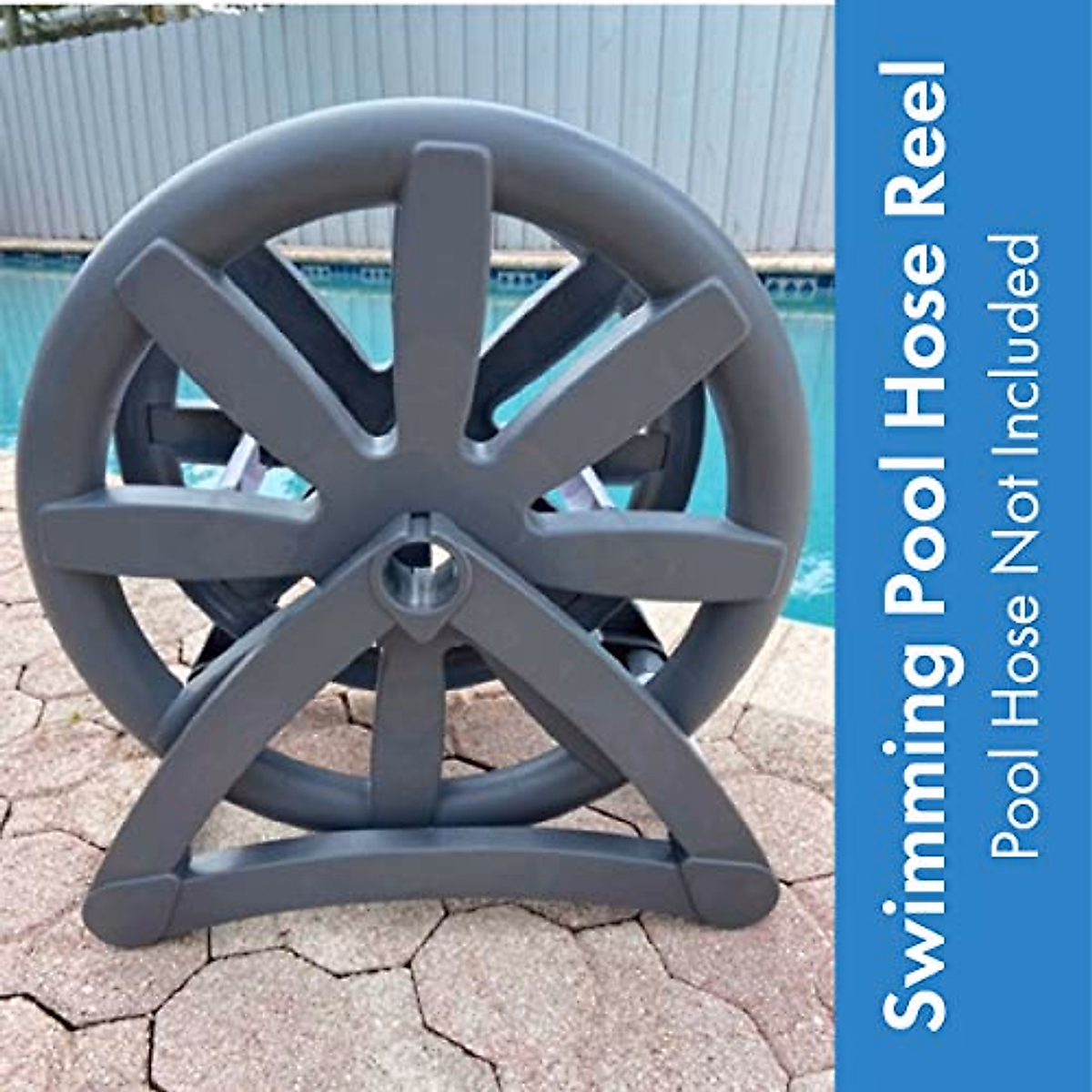 SmartClear SPAGHR001 Swimming Pool Storage Reel – Hose Not Included – Lightweight, Durable Design, Chemical and Weather-Resistant, Grey