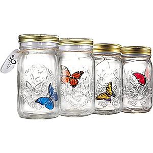 Butterfly Collection Jar, Butterfly in a Jar That Moves, Butterfly Collection Mason Jar, Animated Butterfly in a Jar (Yellow)