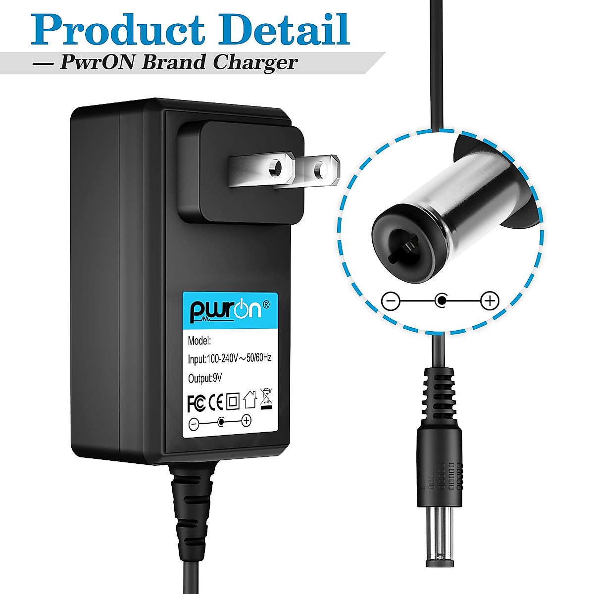 PwrON 9V AC/DC Adapter for Octane Fitness Q35 Q35e Q35c Q35ce Q37 xR3c xR4 xR4c xR4ci xR6 xR6e xR6ce Elliptical Treadmill Cardio Machine Power Supply Cord