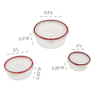 Home-X Plastic Food Storage Containers for Lunch, Reusable Bowls for Meal Prep, 6 Pieces