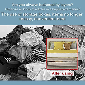 MJWDP 2 Pack Foldable Under Bed Bags Large Under Bed Storage Boxes Thick Breathable Underbed Clothes Storage Bags Zippered Organizer