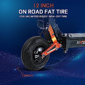 35AH Electric Scooter for Adults 5000W Dual Motors,43MPH Max Speed 75Miles Range,12" Tubeless Fat Tires&Anti-Theft Removable Battery,Dual Hydraulic Shock Absorption Sports Scooter