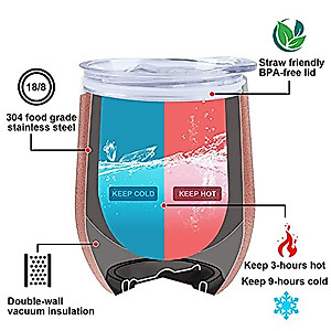 75th Birthday Gifts for Her Women 75th Birthday Decorations for her 75 year old birthday gifts for her 12oz Stainless Steel Insulated Wine Tumbler