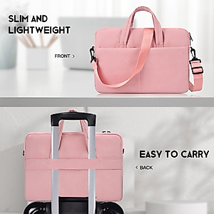 17 17.3 Inch Laptop Bag Women Men Computer Bag for HP Envy Pavilion/LG Gram/MSI/Dell Inspiron XPS/Lenovo Thinkpad/ASUS/Acer, Shoulder Strap Carrying Messenger Bag, Pink