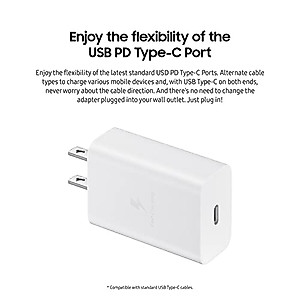SAMSUNG 15W Wall Charger Type C (USB-C Cable Included), White