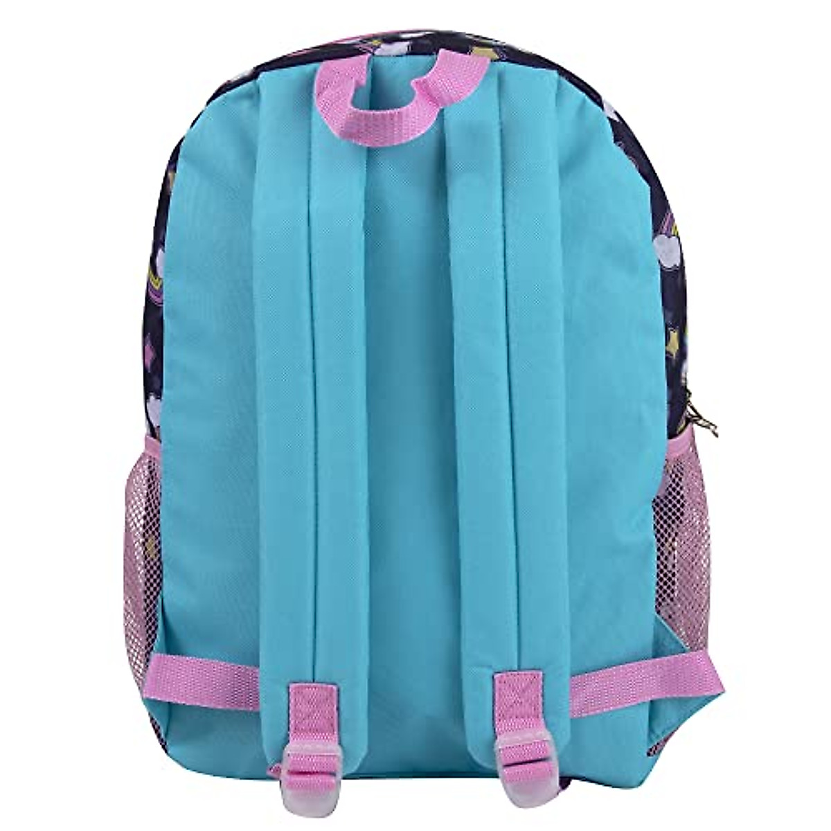 Trail maker Girl's 6 in 1 Backpack With Lunch Bag, Pencil Case, Keychain, and Accessories (Electric Unicorns)