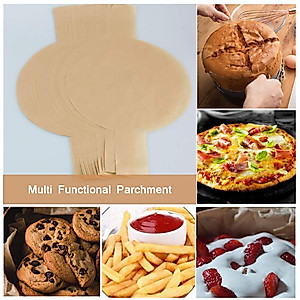 120 PCS Precut Circle Cake Pan Liners Rounds, 6/8/9 Inch Non Stick Parchment Paper Sheets for Baking Cakes,Dutch Oven, Air Fryer with Easy Lift Tabs (Brown)