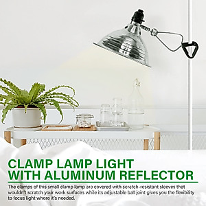 Simple Deluxe Clamp Lamp Light with 8.5 Inch Adjustable Aluminum Reflector and 6 Feet Cord, up to 150W E26 Socket (no Bulb Included), Silver and Black, 2 Pack