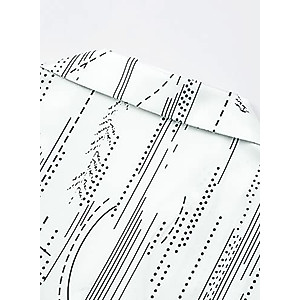 JMIERR Men Casual Button Down Hawaiian Shirt Short Sleeve Holiday Resort Floral Beach Shirts for Men with Pockets, US 52(3XL), White