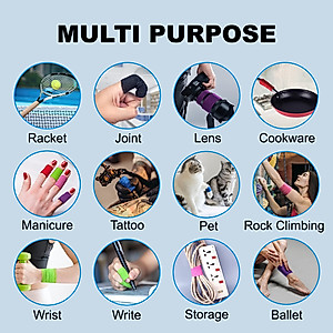 YAXEON Self Adhesive Bandage Wrap| 12 Rolls 1" x 5 Yards Vet Tape, Medical Tape,Athletic Tape,Elastic Cohesive Bandage for Sports Injury,Stretch Athletic,Ankle,(Mix Color)