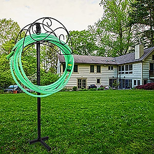 Garden Hose Holder Freestanding Hose Holder For Outside Detachable Water Hose Holder-Holds 125 Ft- Decorative Hose Storage For Garden, Yard