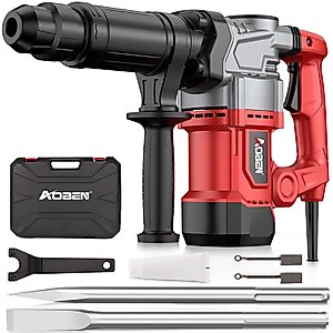 AOBEN SDS-MAX Demolition Jack Hammer Concrete Breaker, Demo Chipping Hammer, 1500W Electric Jackhammer, with Vibration Control and Safety Clutch, Includes Tool Case, Chisels
