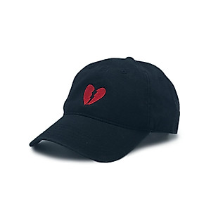 Riot Society Broken Heart Embroidered Mens Adjustable Dad Hat Black