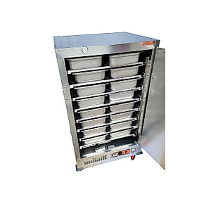HeatMax 322758 Large Electric Commercial Food Warmer Holding Cabinet for 16 Full Size Pans, for Churches, Schools, Institutions - Made in USA with Service and Support - 120V Plug, Potluck