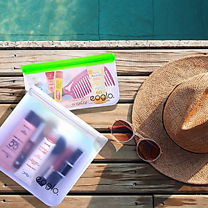 eoglo Reusable Food Storage Bags, BPA FREE, Dishwasher Safe 8 Pack XLarge Gallon Size Freezer Bags