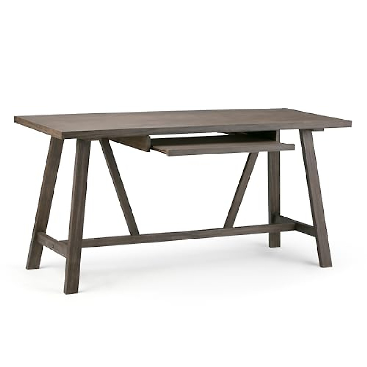 SIMPLIHOME Dylan SOLID WOOD Modern Industrial 60 inch Wide Home Office Desk, Writing Table, Workstation, Study Table Furniture in Driftwood