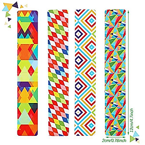 48 Pieces Magnetic Optical Bookmarks Laminated Optical Illusion Page Markers Colorful Page Clips for Reading Educational Learning Activities School Office Teacher Student Kid Classroom, 16 Patterns