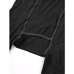 YONGHS Mens Compression Long Pants Leggings Bulge Pouch Tights Trousers Seamless Bottoms Underpants Black One Size