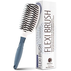 Boar Bristle Detangling Brush - Great for Thick, Dry, Curly or Straight Hair, Adults and Kids. Travel-Friendly Hair Detangler for Women.