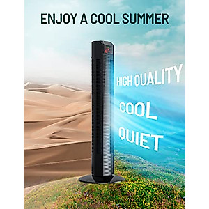 Tower Fan, 36”Oscillating Bladeless Fans with Remote, Quiet Cooling, 3 Modes, Multiple Speed Settings,12H Timer, LED Display with Auto Off,Black Portable Floor Fan for Bedroom Living Rooms Office