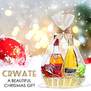 24 Pieces Baskets for Gifts Empty Bulk Oval Food Storage Basket Woven Bread Fruit Gift Baskets with Bags Paper Sheets and Long Ribbon for Wedding Birthday, 9.6 x 6.4 x 2.4 Inches