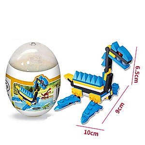 HOCHE 6 Pack Dinosaur Eggs Building Blocks Toys Set Good Gift for Kids, Easter Eggs