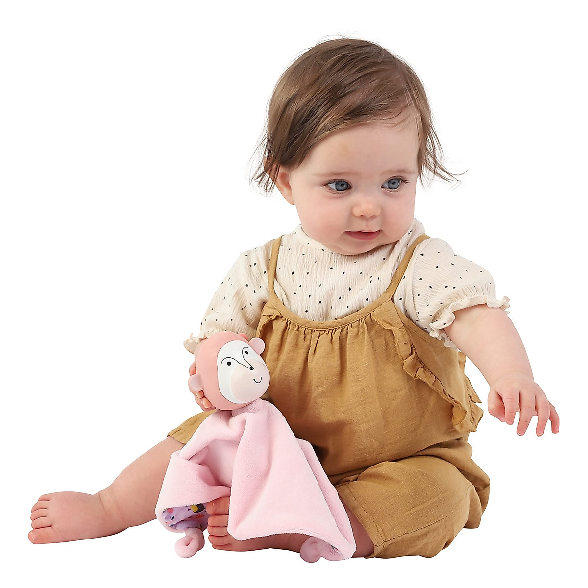 Manhattan Toy Fruity Paws Momo Monkey Baby Soothing Lovie with 100% Natural Rubber Head Teething Toy