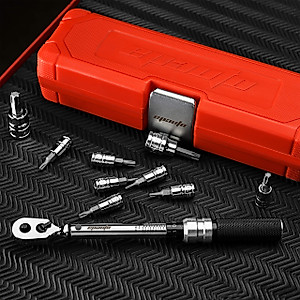 EPAuto Bike Tool 1/4 Inch Drive Click Torque Wrench Set (2 to 20 Nm), Hex/Torx Bit Socket Extension Bar Bicycle Maintenance Kit