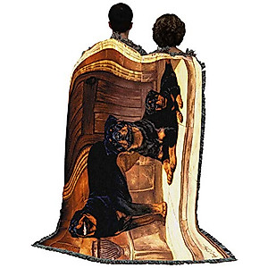 Pure Country Weavers Rottweiler Blanket by Robert May - Gift for Dog Lovers - Tapestry Throw Woven from Cotton - Made in The USA (72x54)