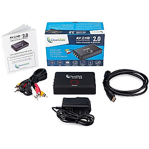 ClearClick AV to HD Converter & Recorder 2.0 (Second Generation) - AV RCA to HDMI Adapter to Convert & Record Video - for VCR, VHS, DVD, Camcorder, Hi8, Gaming to TV
