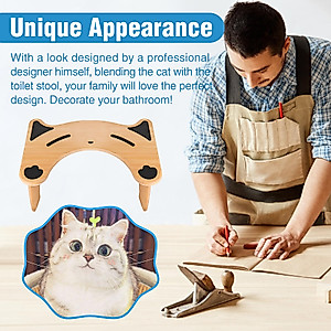 JLKCTHH Bamboo Toilet Stool for Bathroom, 7 Inches Foldable Toilet Stool Squat, Bathroom Poop Stool for Adult with Non-Slip Pads