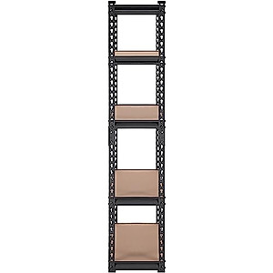 VEVOR Storage Shelving Unit, 5-Tier Adjustable, 2000 lbs Capacity, Heavy Duty Garage Shelves Metal Organizer Utility Rack, Black, 30" L x 12" W x 60" H for Kitchen Pantry Basement Bathroom Laundry