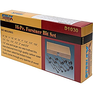 Steelex D1030 16 Piece Forstner Bit Set