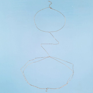 Yheakne Boho Layered Bra Body Chain Gold Bikini Bra Chain Necklace Long Slave Body Chain Summer Beach Body Jewelry for Women and Girls (Style B)