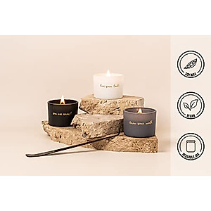 Wood Wick Scented Candle Set with Natural Aromatherapy Oils. Motivational and Inspirational Gift for Women, Birthday, Anniversary, Housewarming, Home Décor