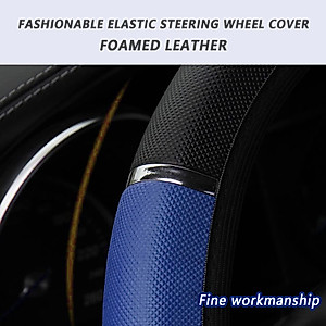 Car Steering Wheel Cover,15 Inch Universal Auto Anti-Slip Steering Wheel Protector,- Car Interior Accessories Women & Men, for Car Truck Van SUV (Blue)