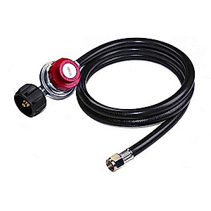 DOZYANT 0-30 PSI Adjustable Propane Regulator with 4 Feet QCC1/Type1 Hose - Fits for Propane Burner Turkey Fryer Smoker and More Appliances - Safety Certified
