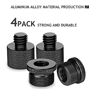 Frgyee Mic Stand Adapter 5/8 Female to 3/8 Male and 3/8 Female to 5/8 Male Screw Adapter Thread for Microphone Stand Mount to Camera Tripod Adapter 4 Pack