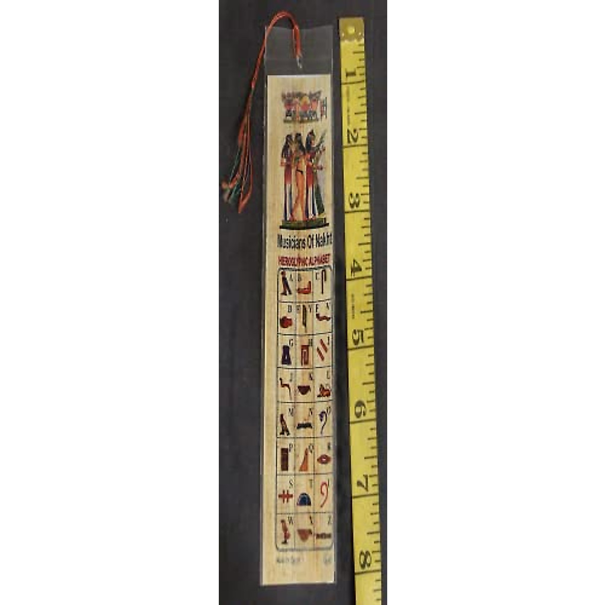 Set 20 Large Egyptian Bookmarks Book Marks Papyrus Paper 7"x2" (18x5 cm) Original Handmade Hand Painted Painting Hieroglyphic Ancient Pharaoh Alphabets Papyri Sheets Art Educational School History