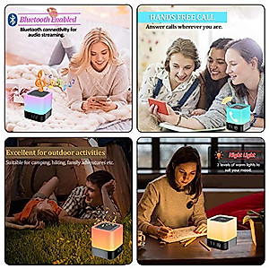 Alarm Clock Bluetooth Speaker Night Light Bluetooth Speaker,Touch Sensor Bedside Lamp,Dimmable Warm Light & Color Changing RGB LED Table Lamp MP3 Music Player for Kids,Bedroom,Camping (Newest Version)