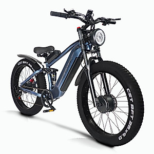 COFANSON 2000W Electric Bicycle for Adults- Moped Style Ebike with 1144WH Battery Pack up to 50 Miles 37MPH, 26" Fat Tire, 7-Speed, 6-Layer Suspension