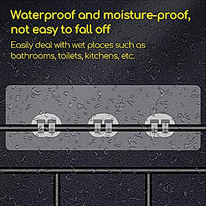 Umart 3 Packs Adhesive Hooks Sticker for Replacement No Drilling No-Trace Transparent Adhesive Waterproof Adhesives Hook Strip for Shower Caddy, Bathroom Storage Shelves and Kitchen Racks