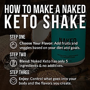 Naked Vanilla Keto – Premium Vanilla Keto Fat Bomb Powder – Nothing Artificial - Gluten-Free Keto Bomb Vanilla MCT Oil Powder with no GMOs – 1.3 LB